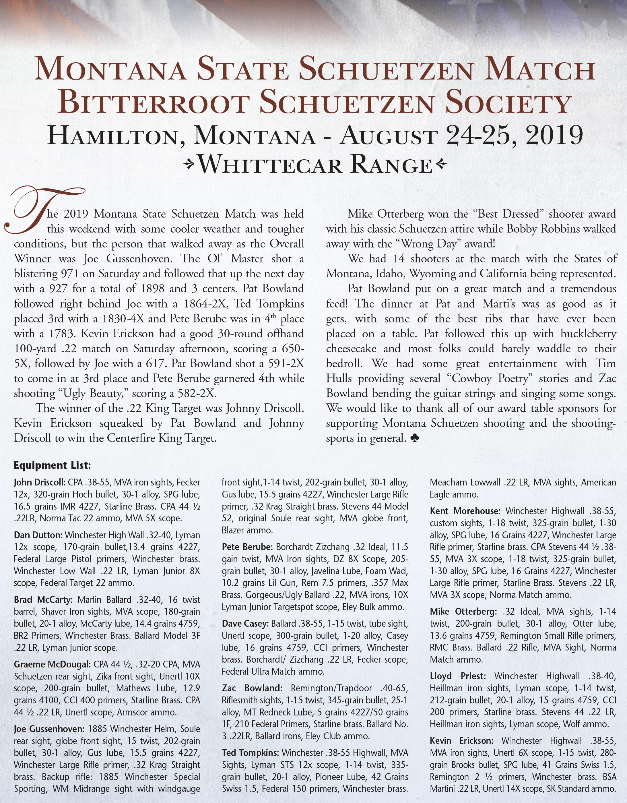 The Wyoming Schuetzen Union's "Center Shot" | Black Powder Cartridge