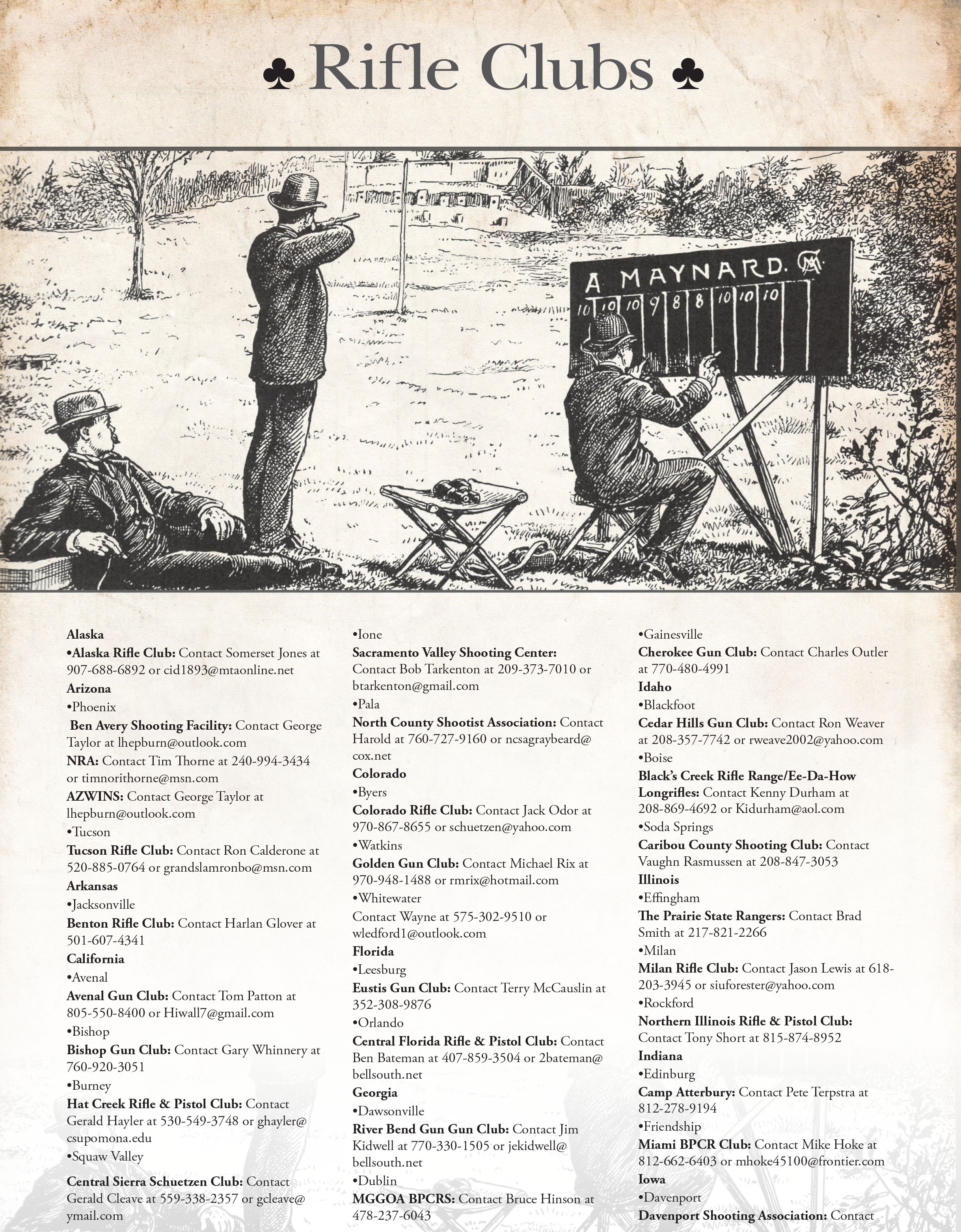 Rifle Clubs | Black Powder Cartridge